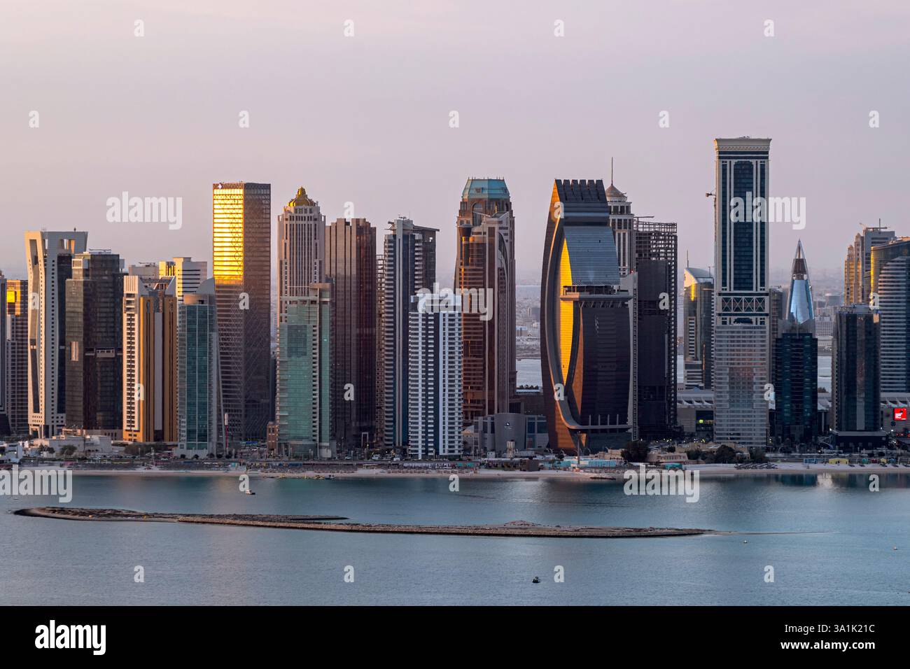 Aerial View of Doha City Doha Skyline view early morning Stock Photo ...