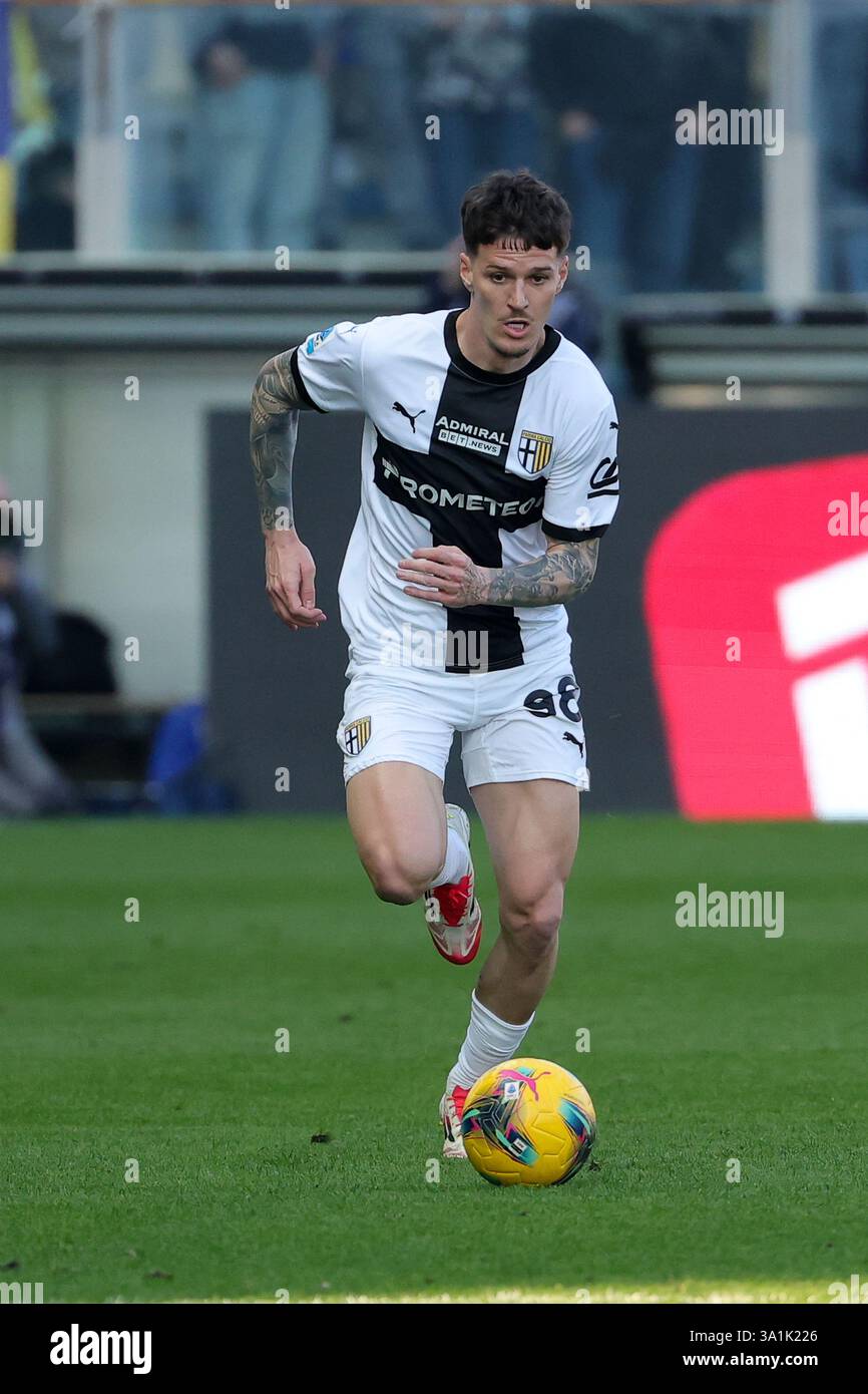 Dennis Man of Parma Calcio seen in action during the Italian Serie A ...