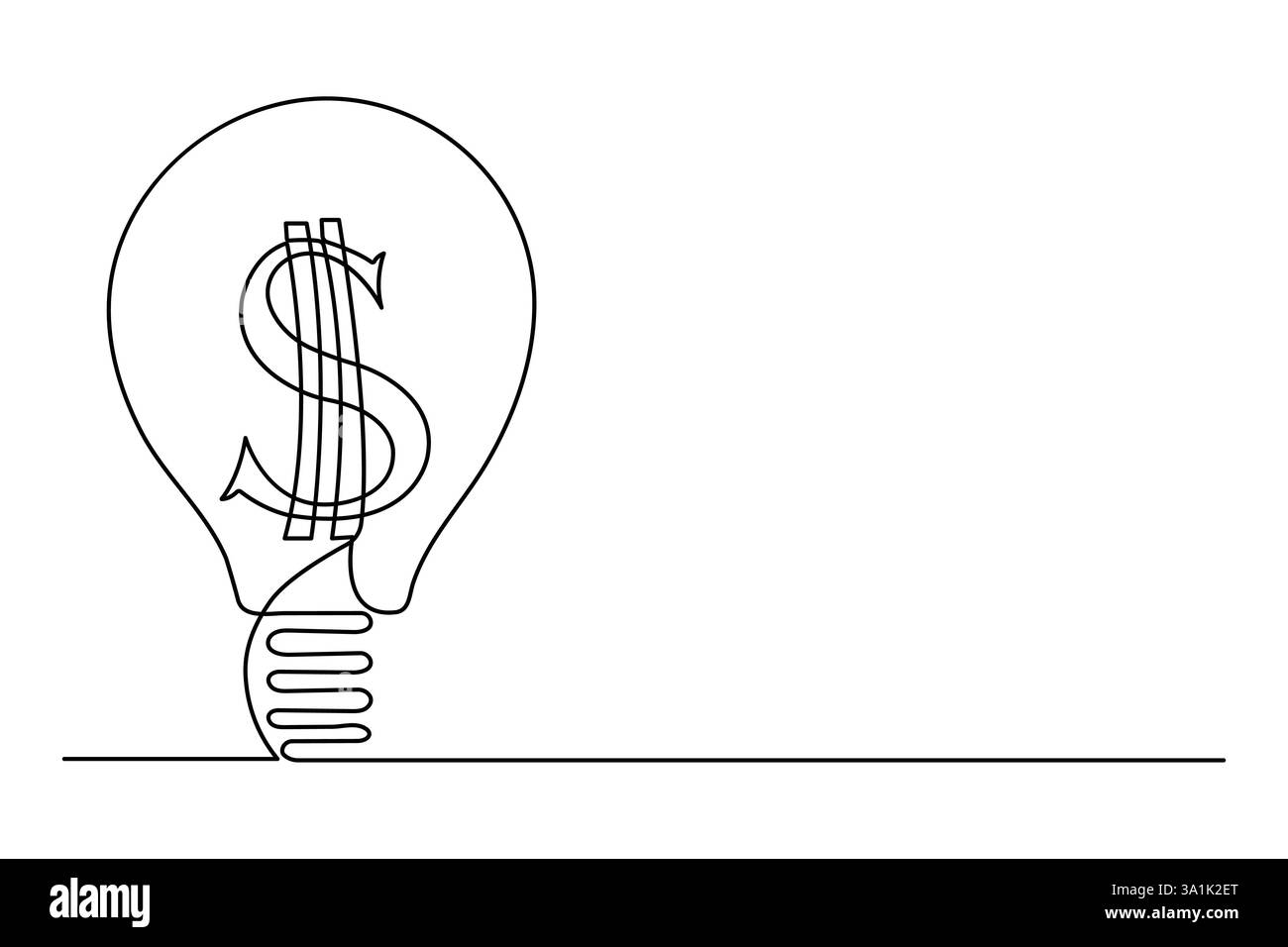 Continuous one line drawing of dollar sign Minimalism design outline ...