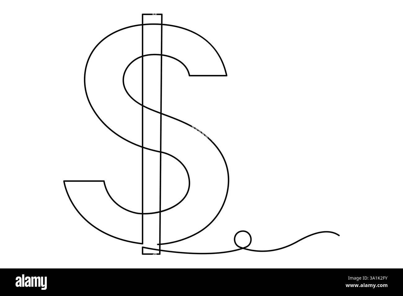 Continuous one line drawing of dollar sign Minimalism design outline ...