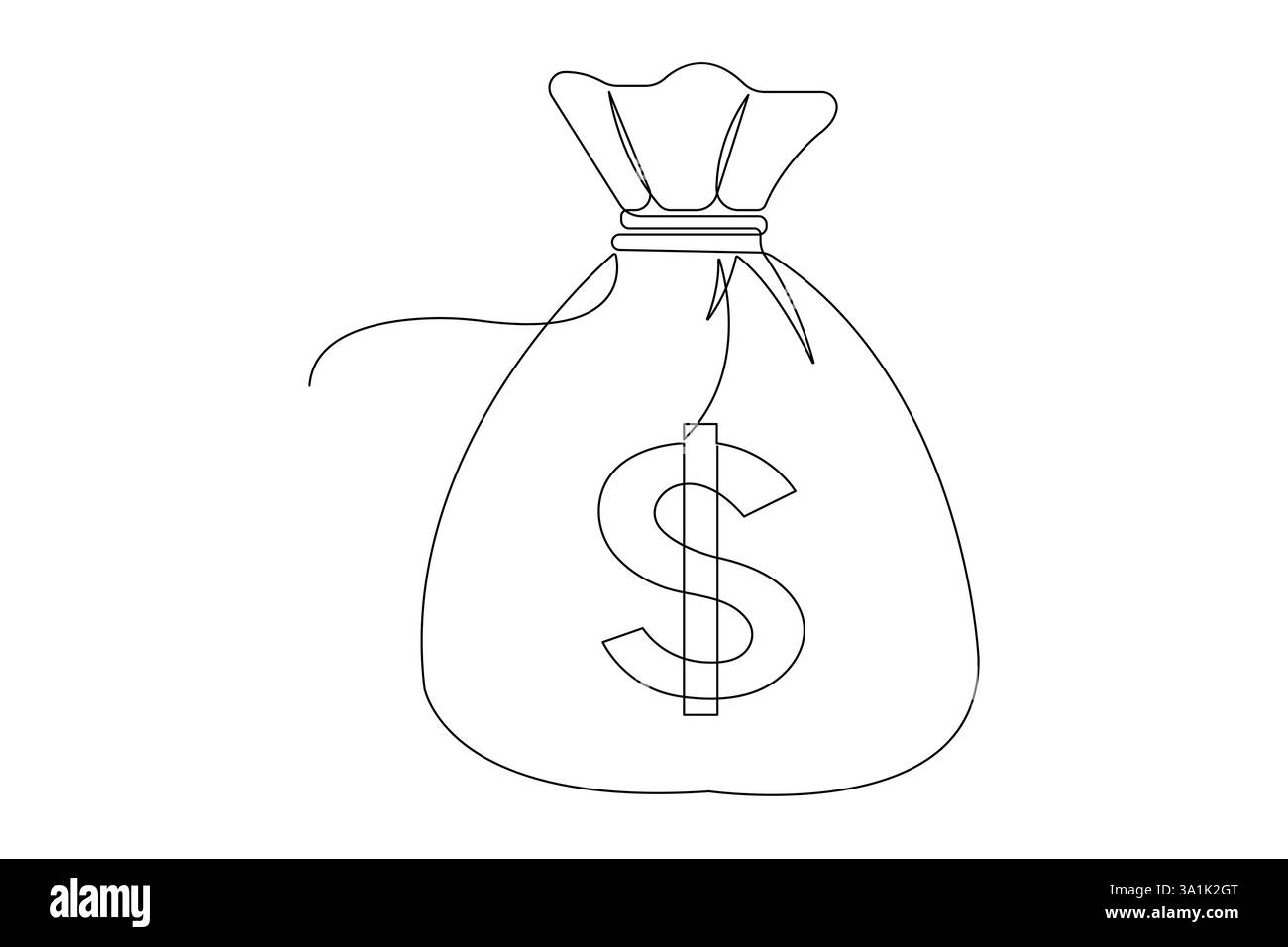 Continuous one line drawing of dollar sign Minimalism design outline ...