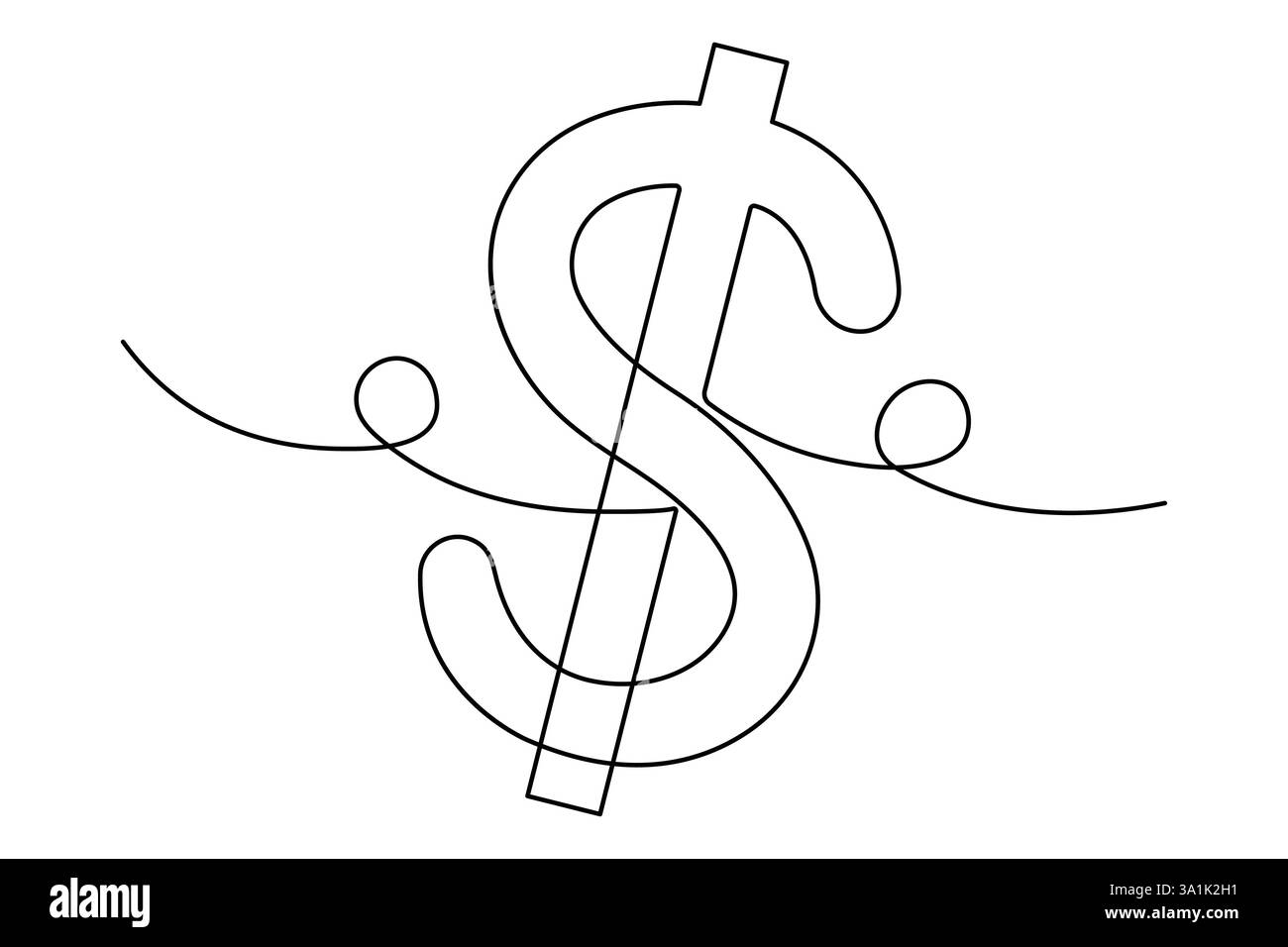 Continuous one line drawing of dollar sign Minimalism design outline ...
