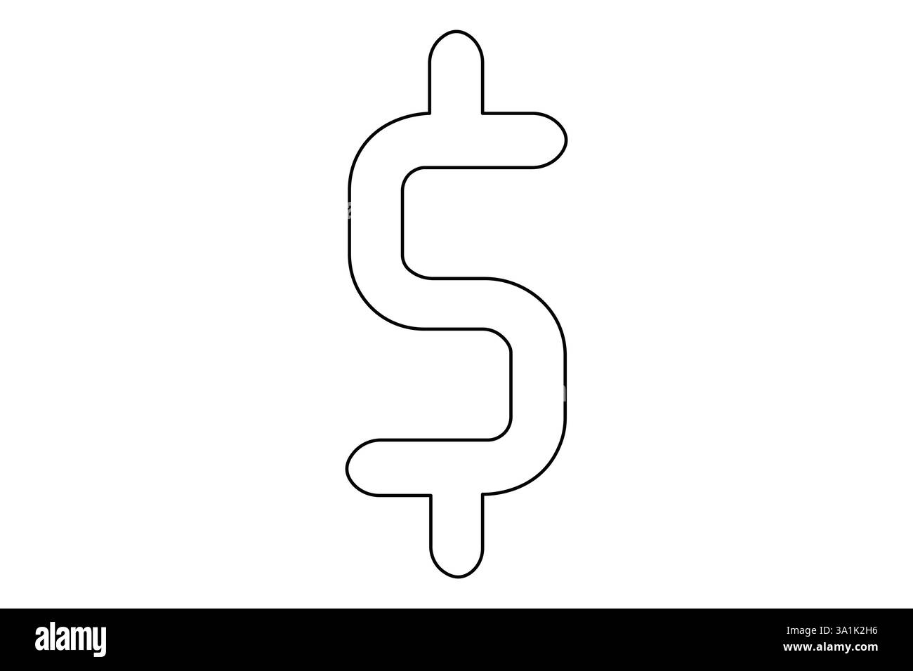 Continuous one line drawing of dollar sign Minimalism design outline ...