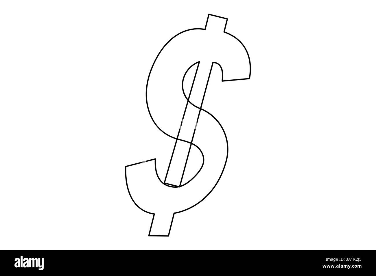 Continuous one line drawing of dollar sign Minimalism design outline ...