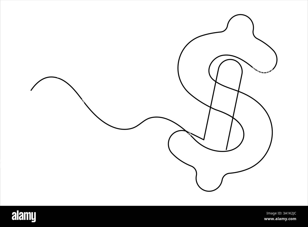 Continuous one line drawing of dollar sign Minimalism design outline ...