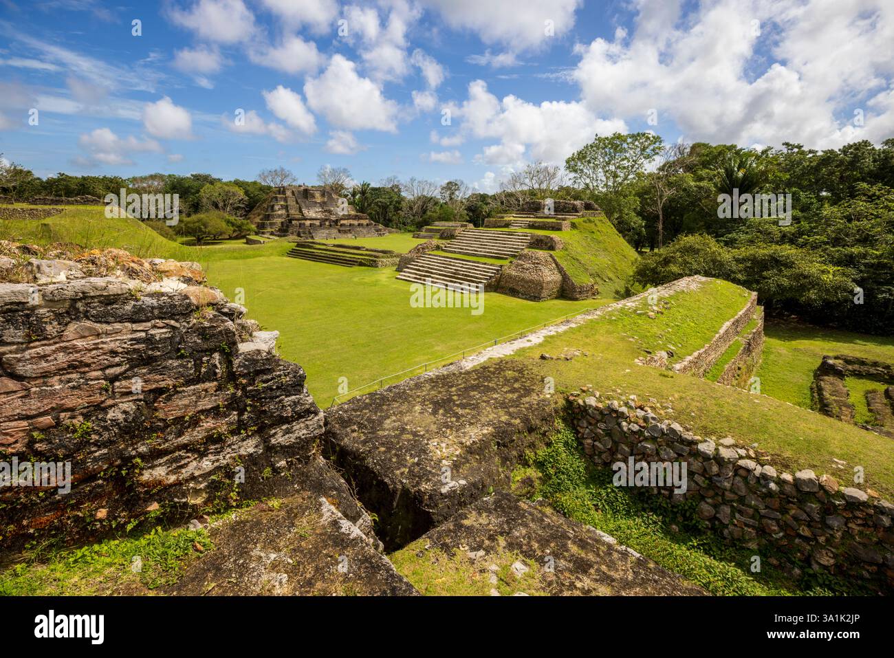 The temples of Altun Ha Mayan Archeological Site, Belize, Central ...