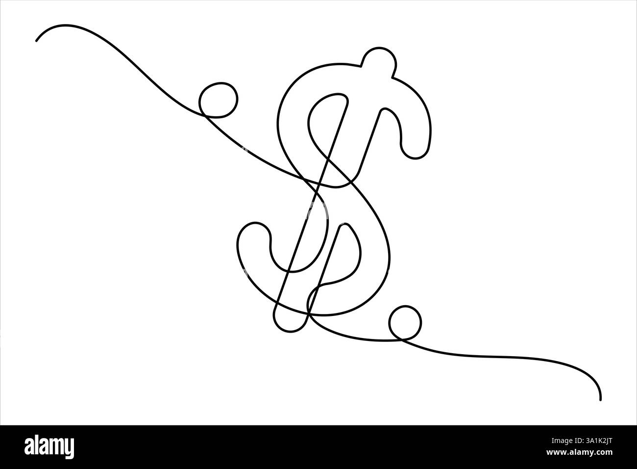 Continuous one line drawing of dollar sign Minimalism design outline ...