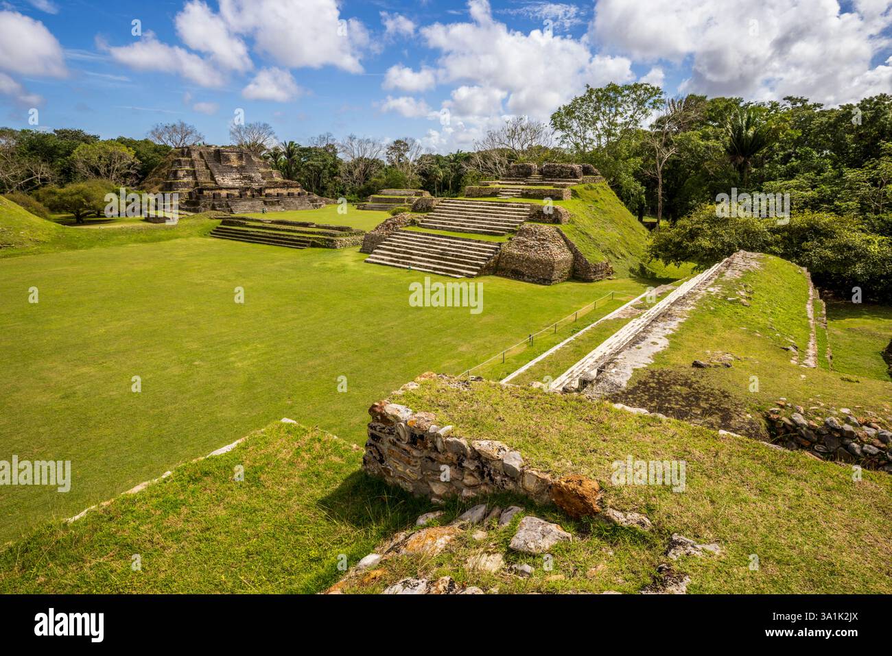 The temples of Altun Ha Mayan Archeological Site, Belize, Central ...