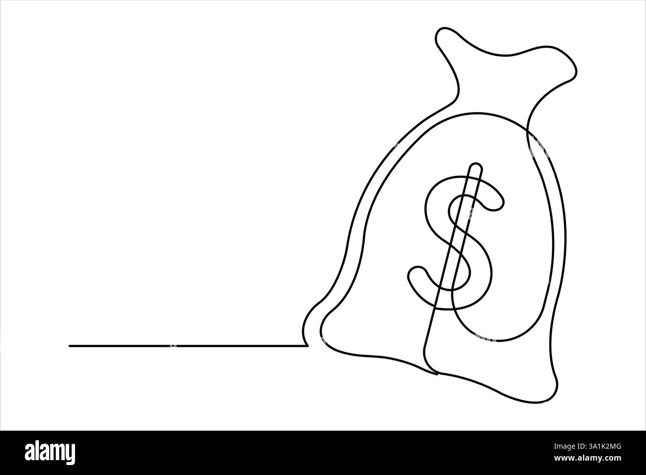 Continuous one line drawing of dollar sign Minimalism design outline ...
