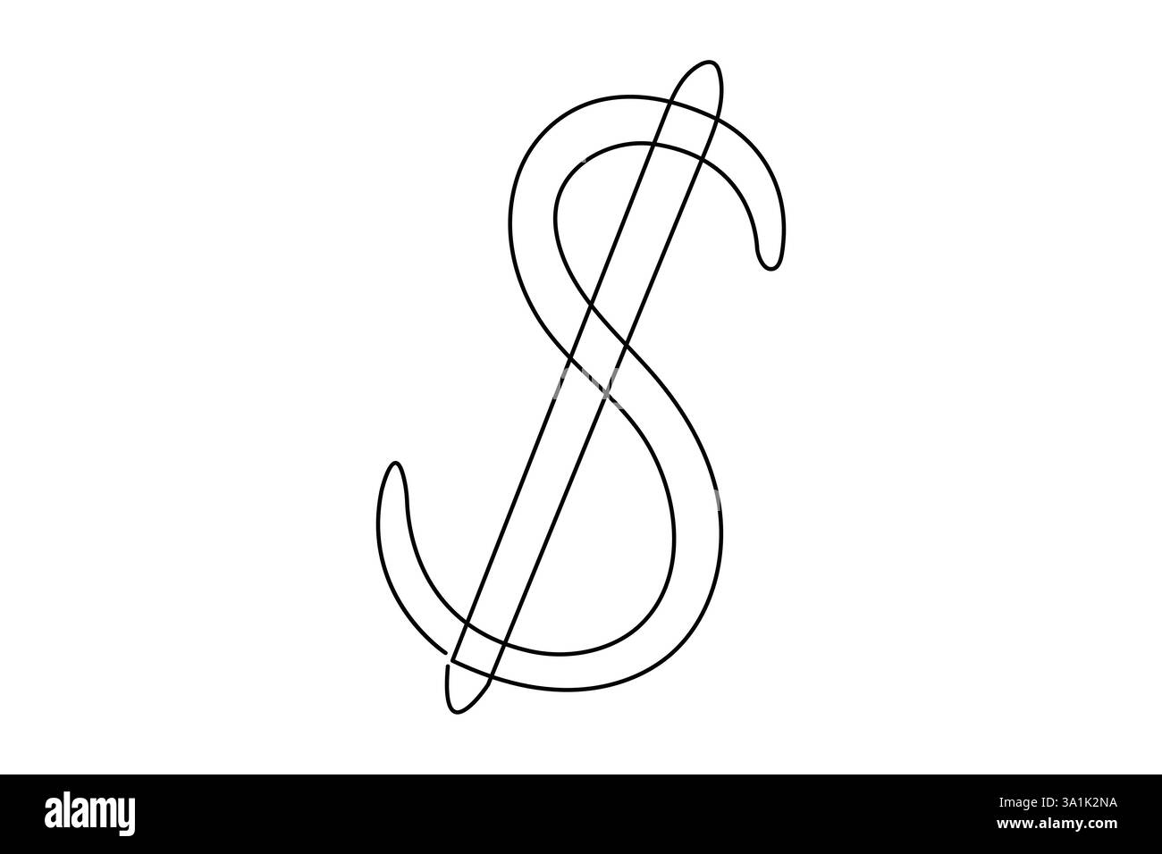 Continuous one line drawing of dollar sign Minimalism design outline vector Stock Vector Image ...