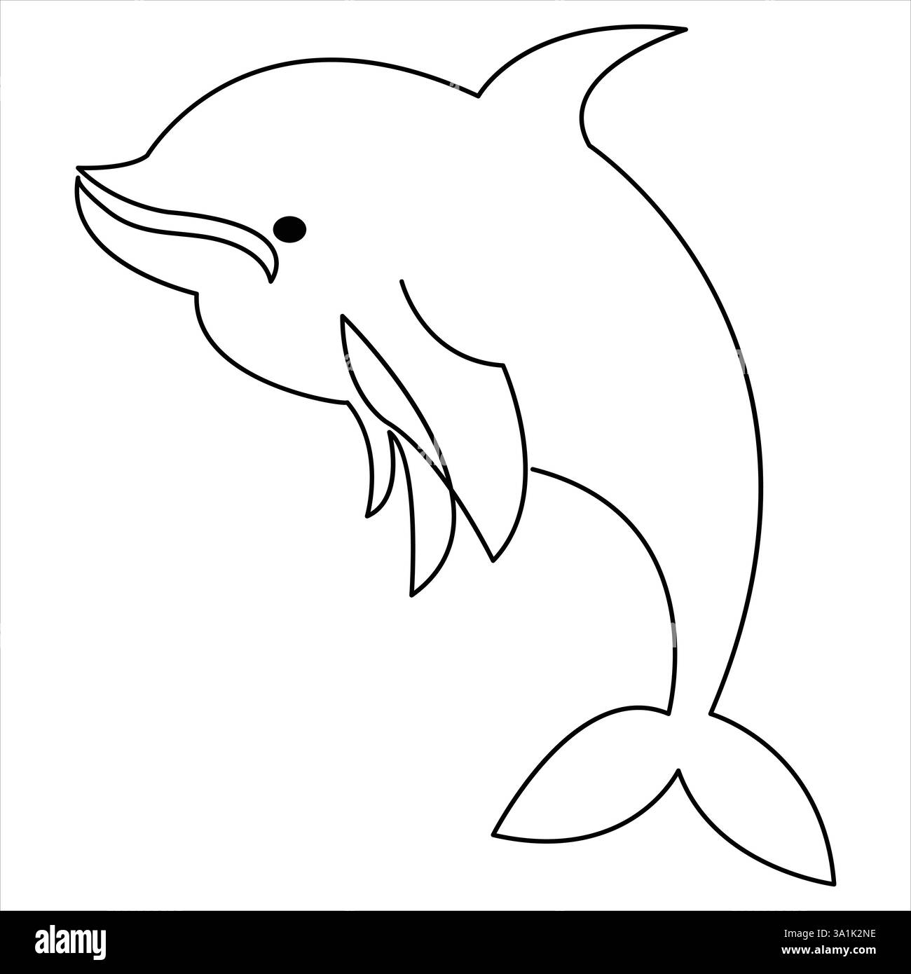 Continuous one line art drawing minimalist dolphin fish vector swimming ...