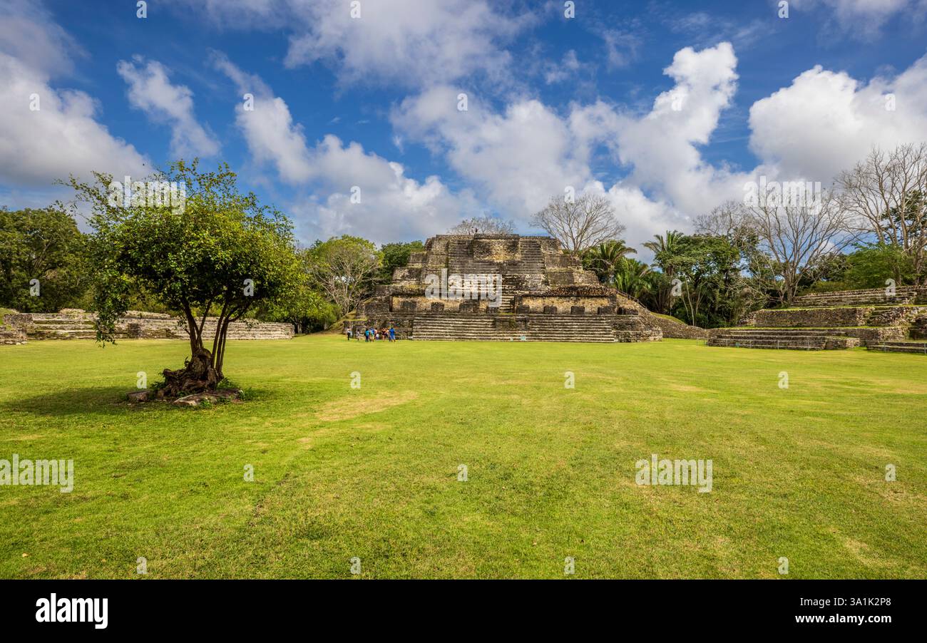 The temples of Altun Ha Mayan Archeological Site, Belize, Central ...