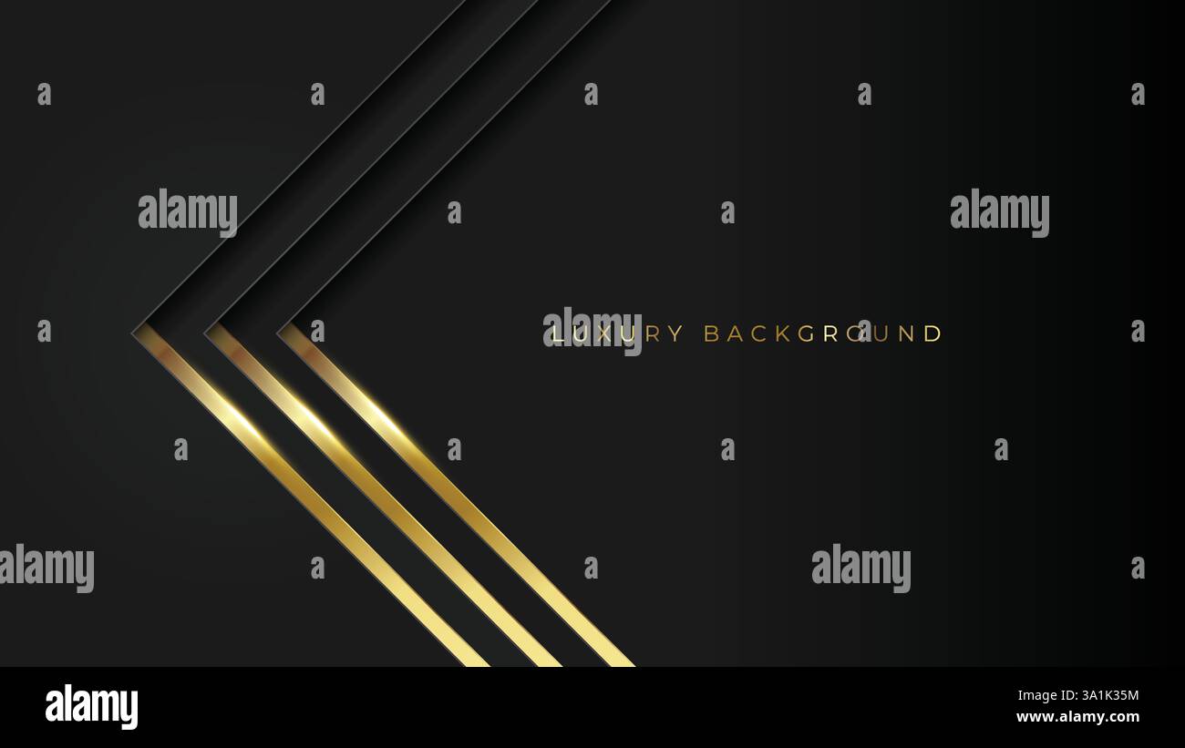 Luxury arrow Gold line Background VIP with black metal texture in 3d ...
