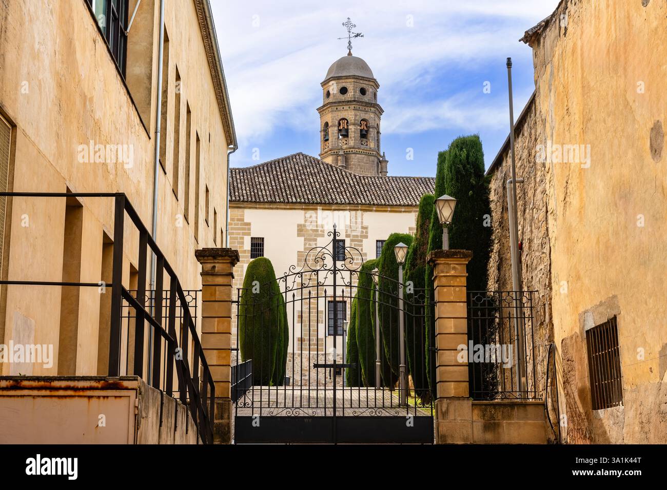 Medieval church tower in the historic center of the Unesco city of ...