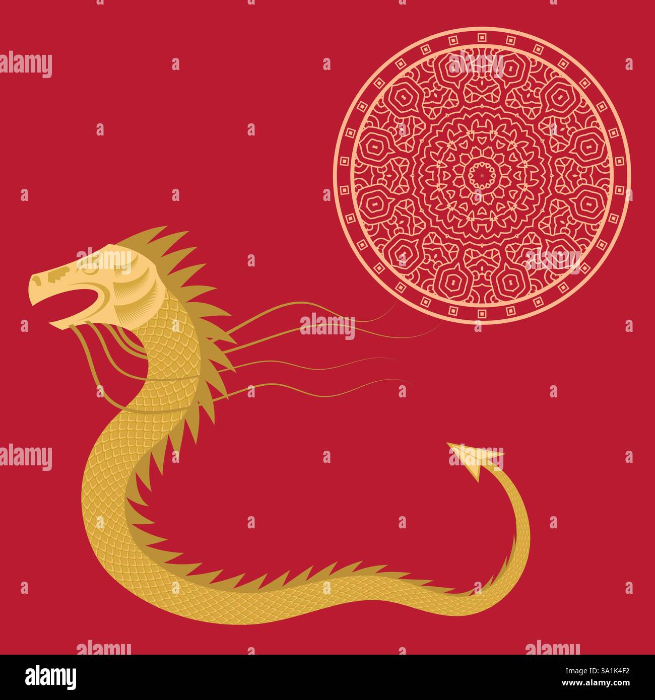 Vector Chinese folklore gold Dragon suitable for Chinese New Year ...