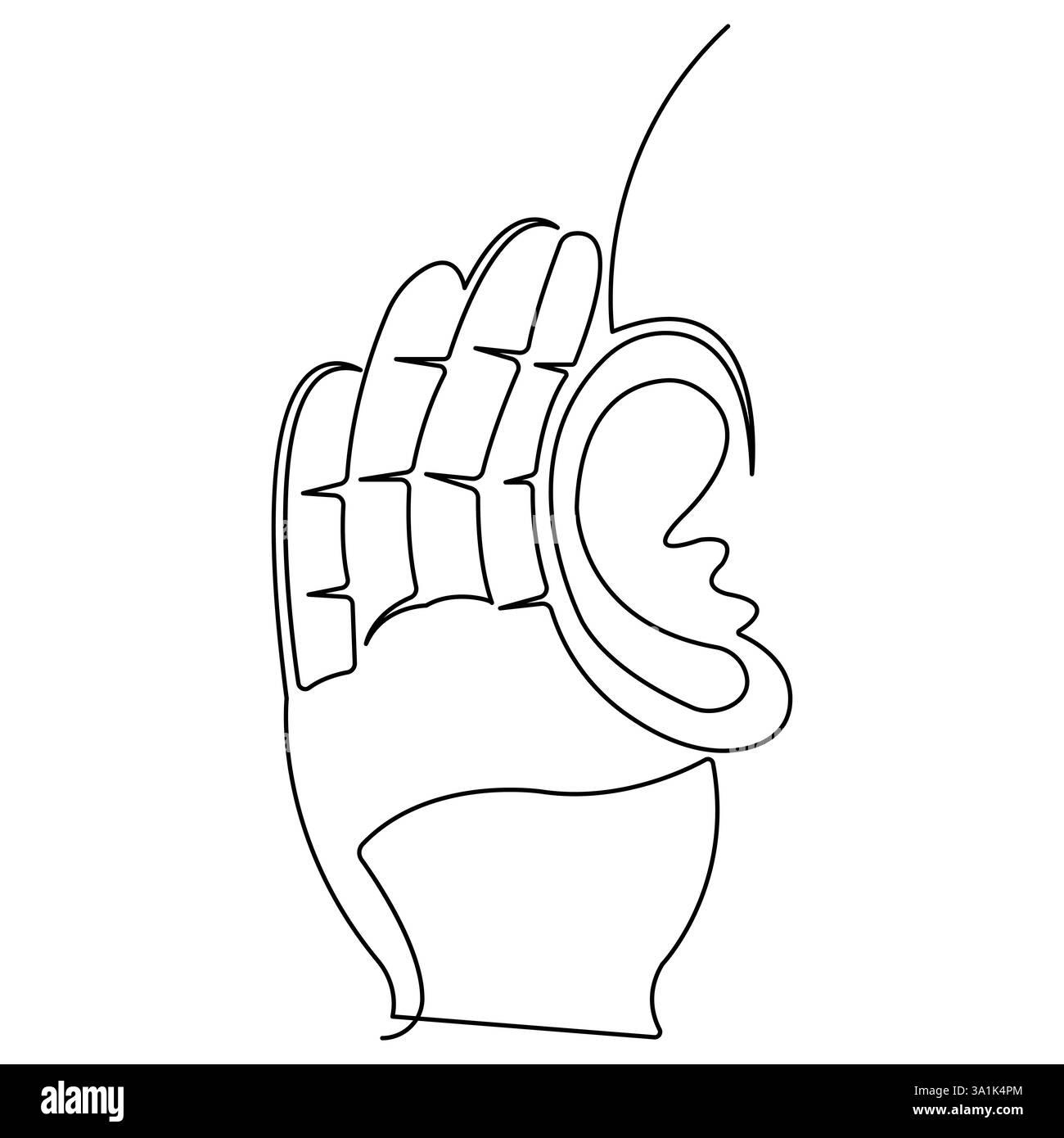 Continuous single line art drawing of human ear outline vector illustration Stock Vector Image ...