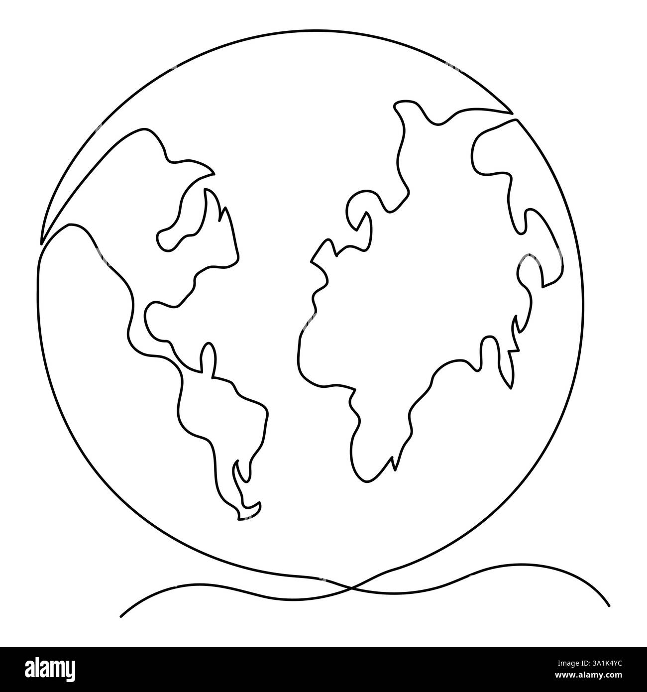 Continuous single line art drawing earth globe inside lightbulb in ...