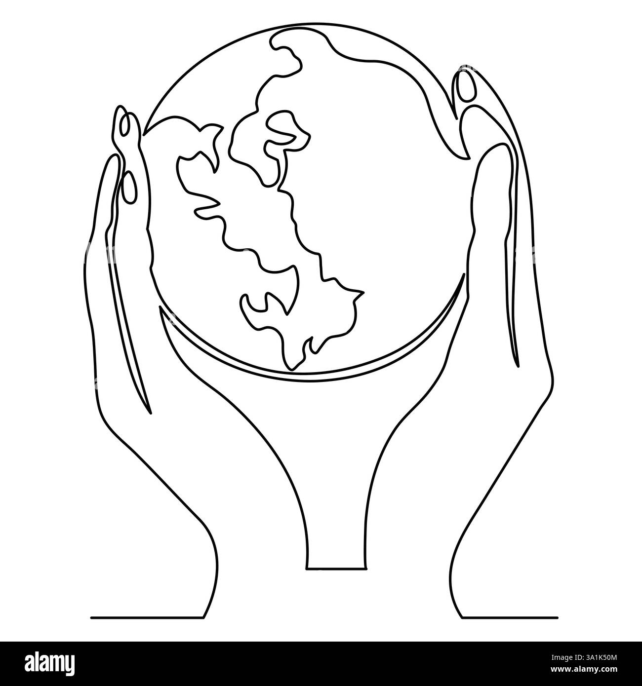 Continuous single line art drawing earth globe inside lightbulb in ...