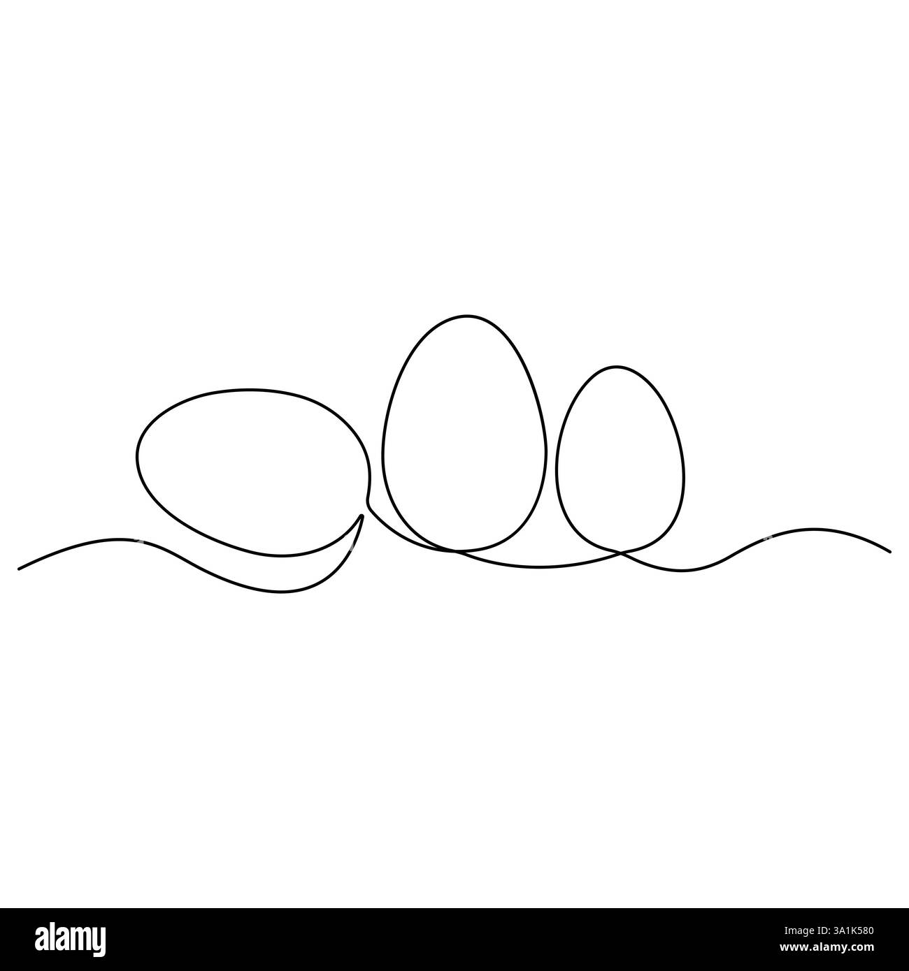 Egg line art continuous Cut Out Stock Images & Pictures - Alamy