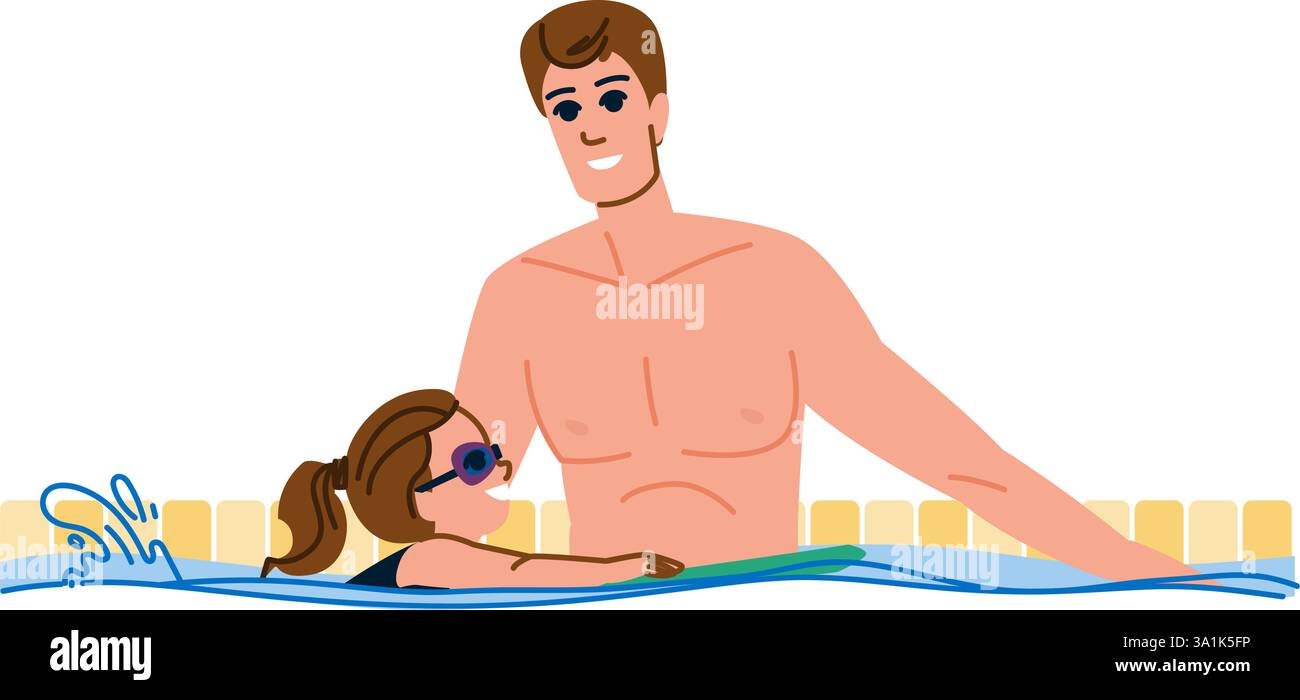 water teaching kid swim pool vector Stock Vector Image & Art - Alamy