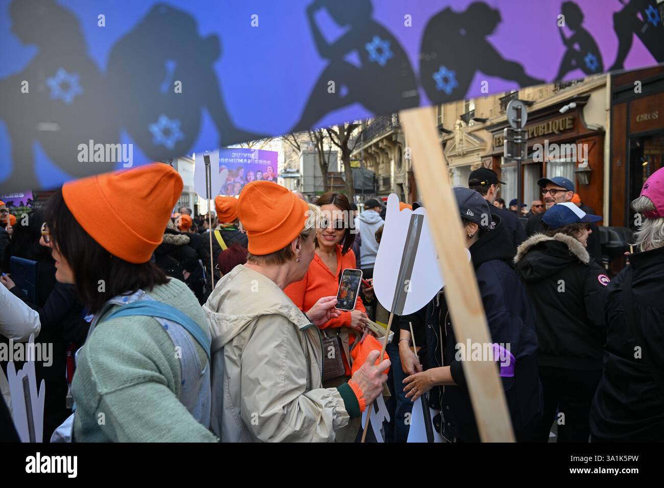 The procession under police escort, from the collective Nous Vivrons during the Mobilization of ...