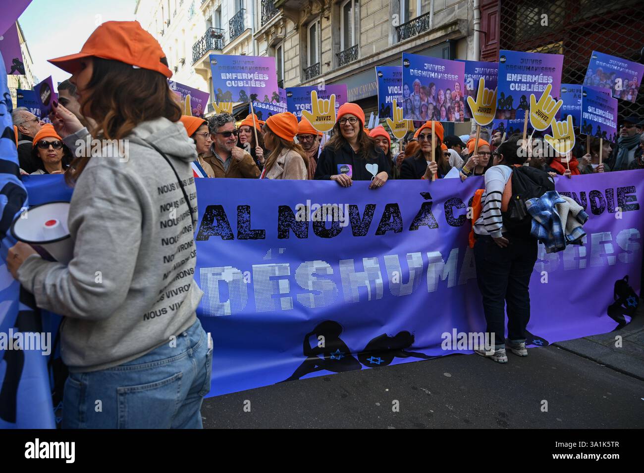 The procession under police escort, from the collective Nous Vivrons during the Mobilization of ...