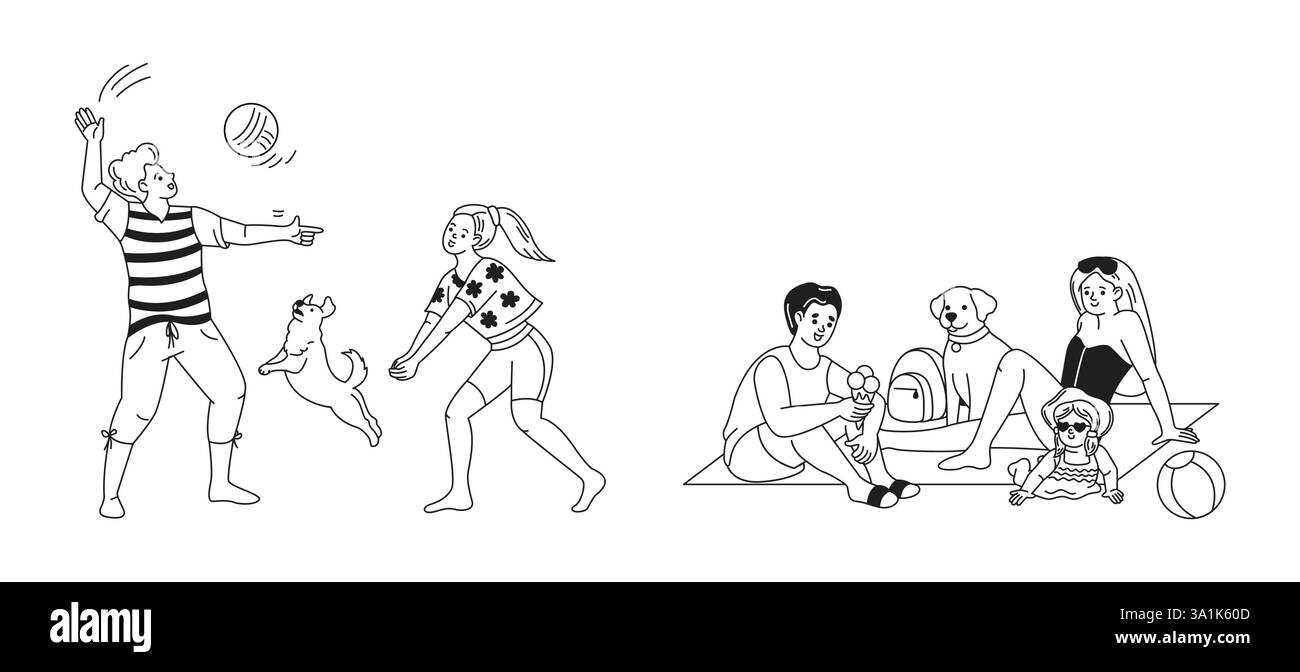 Cheerful carefree friends in Stock Vector Images - Alamy