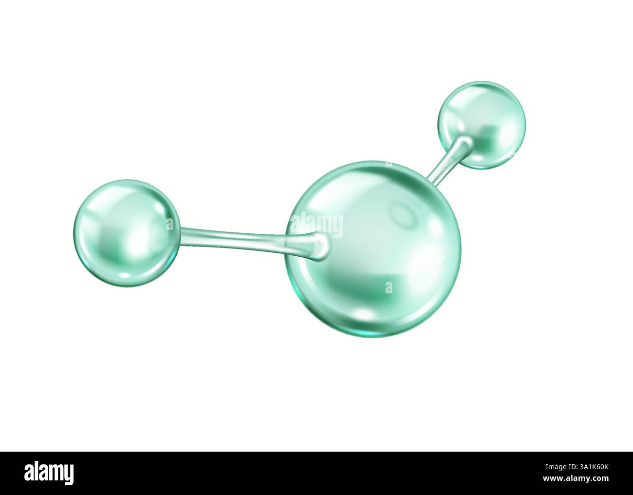 Collagen Molecule Structure With Green Spherical Elements Realistic