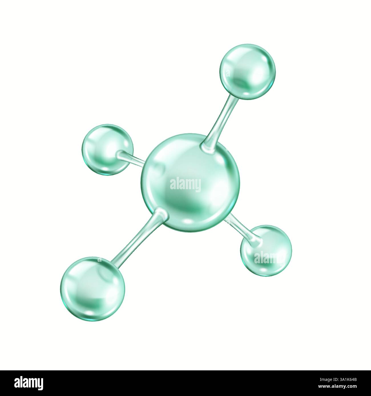 Rotating Collagen Molecule With Atomic Structure Realistic Vector