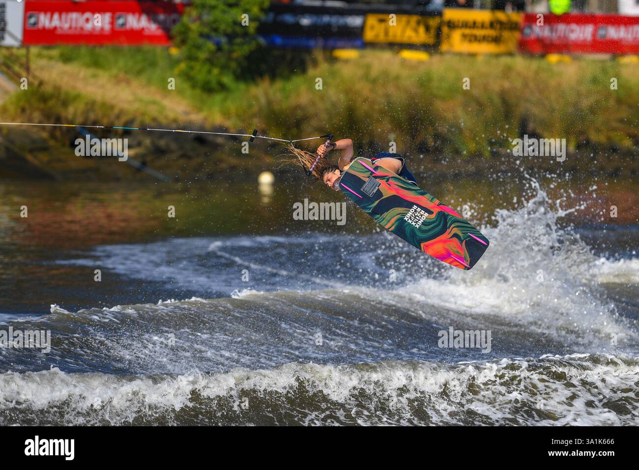 Nacha Holscher of Chie seen in action during Pro Women Wakeboard ...