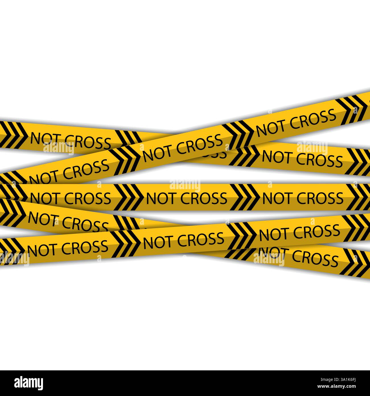 Vector Warning Tapes Set. Yellow and Black Danger Caution Sign. Striped ...