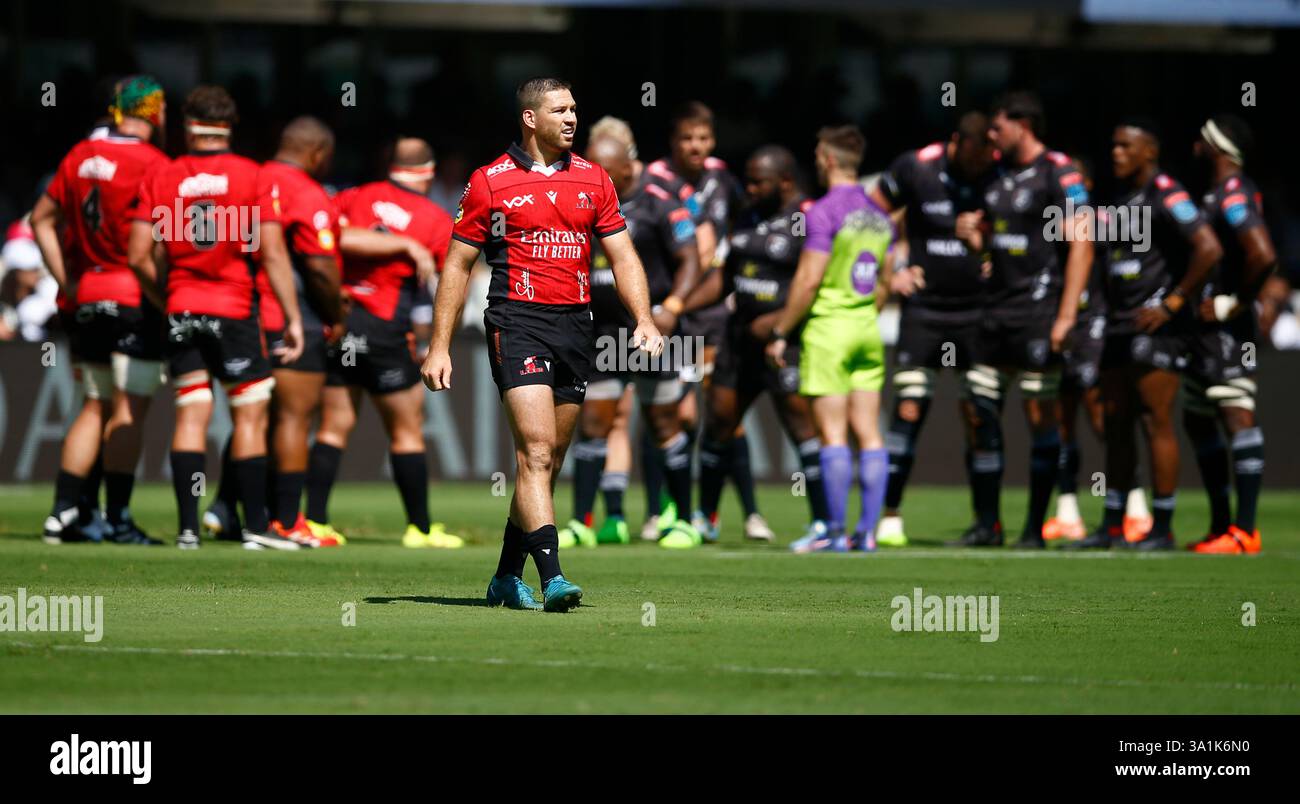 DURBAN, SOUTH AFRICA - MARCH 08: Marius Louw of the Emirates Lions ...
