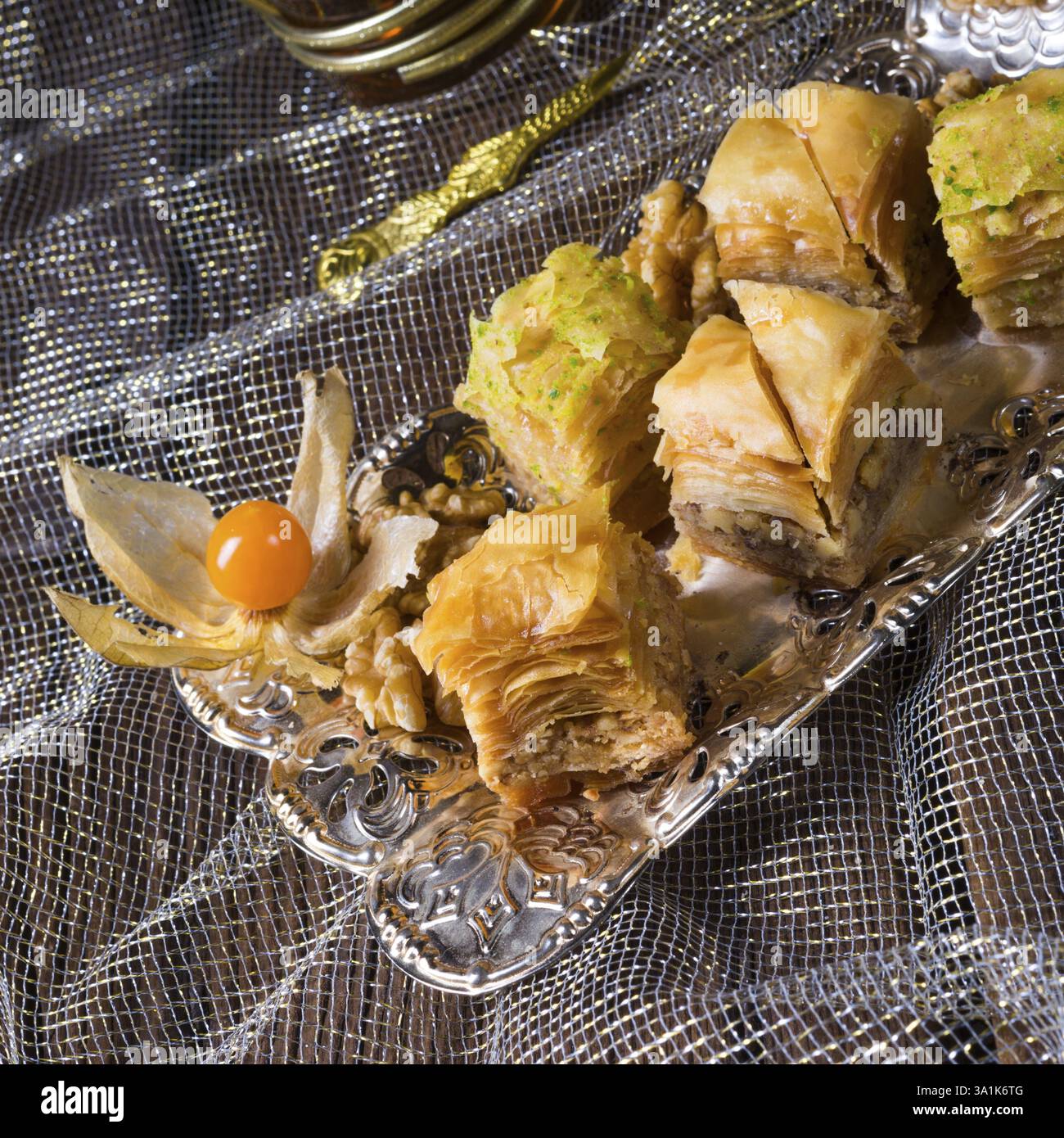 A fresh and tasty real Turkish baklava Stock Photo - Alamy