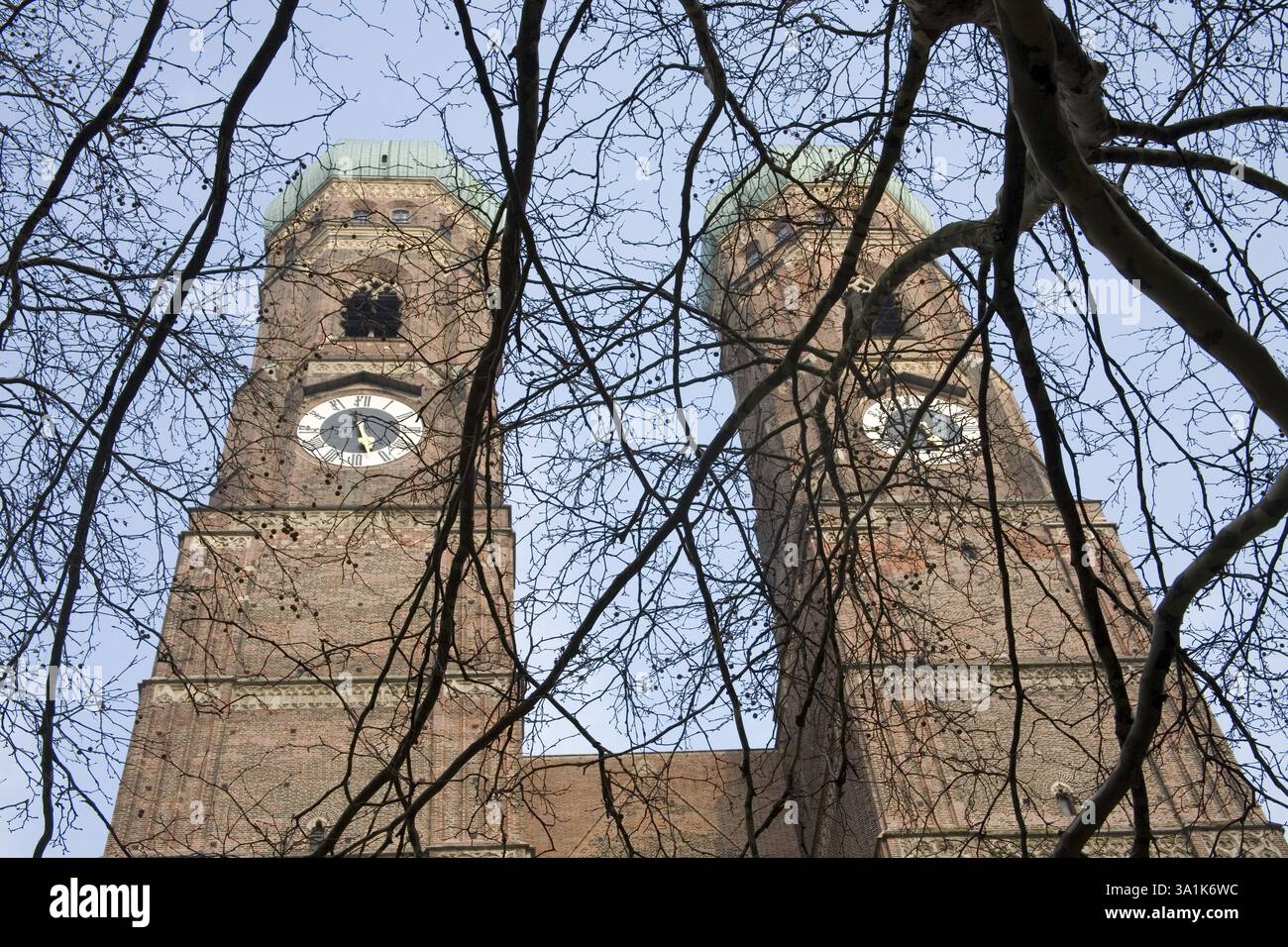 Munich Frauenkirche, Munich Cathedral, The twin onion- domed spires of ...