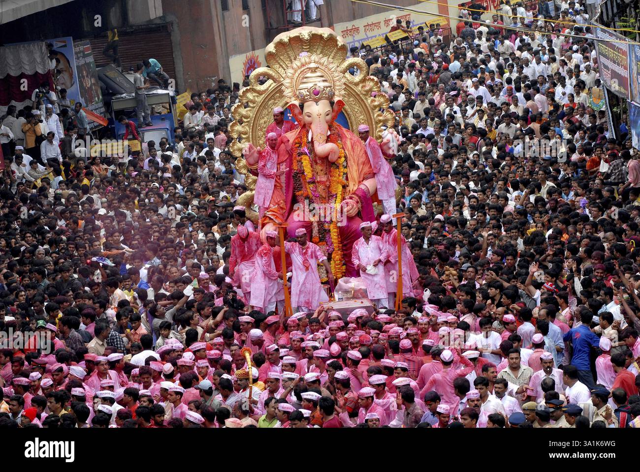 Lalbaugcha Raja (elephant headed god) going for immersion in to the sea ...