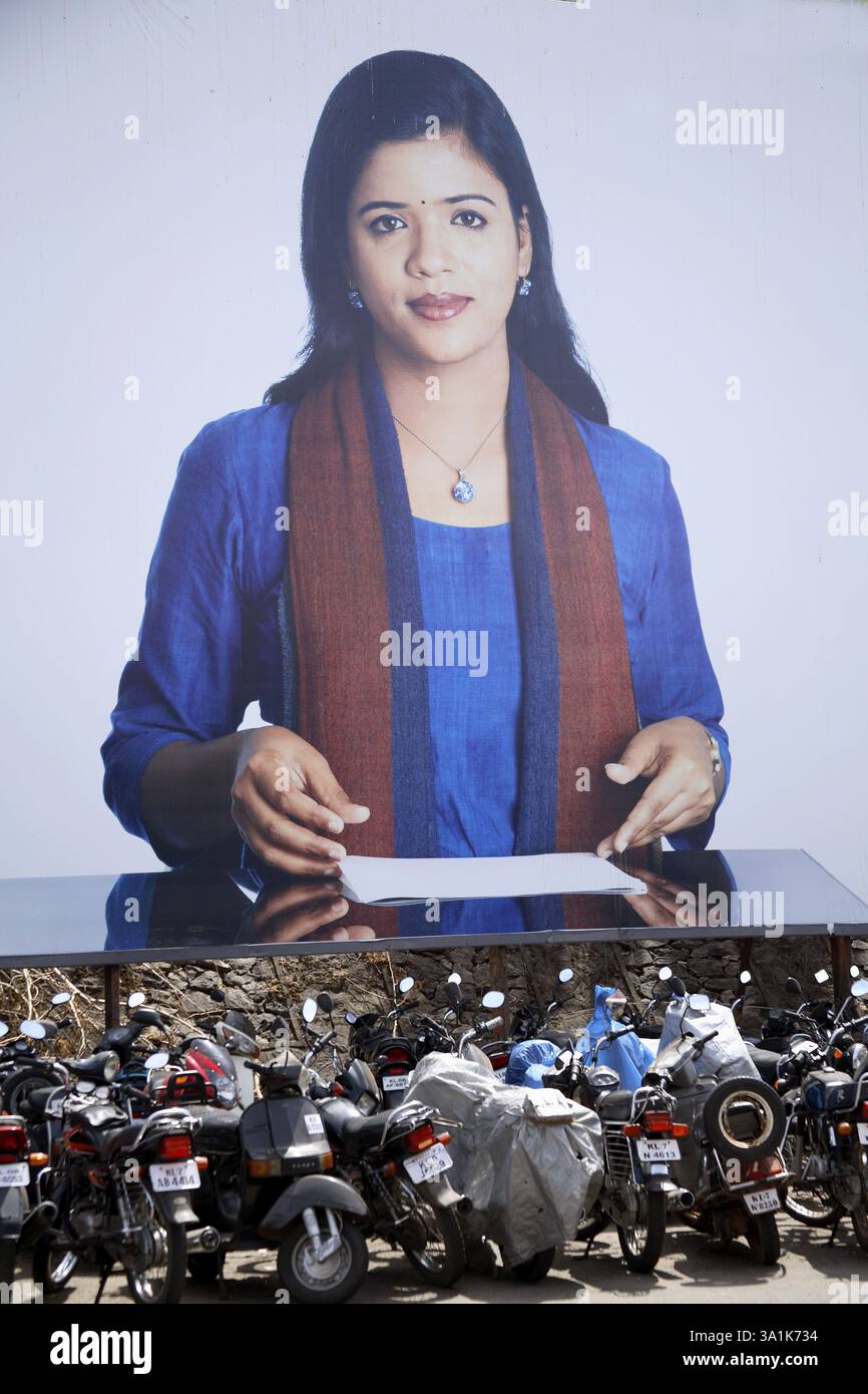 Part of Hoarding above two wheeler stand at Railway station, Thrissur ...