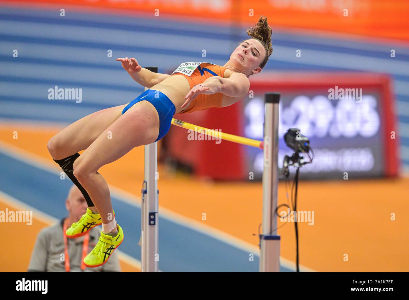 APELDOORN, NETHERLANDS - MARCH 9: Sofie Dokter of The Netherlands competing in the High Jump ...