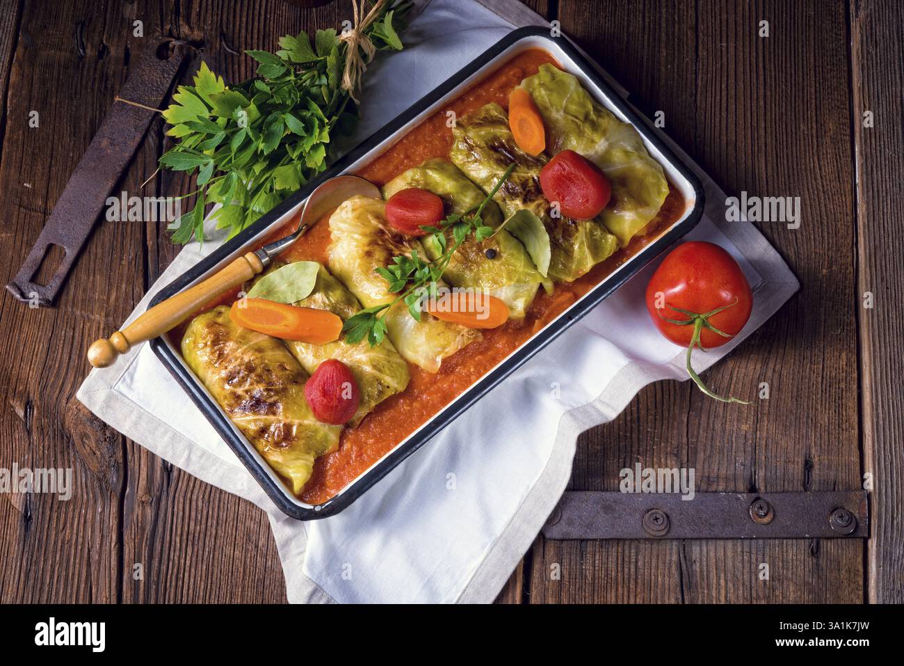 Golabki - polish cabbage rolls in tomato sauce Stock Photo - Alamy