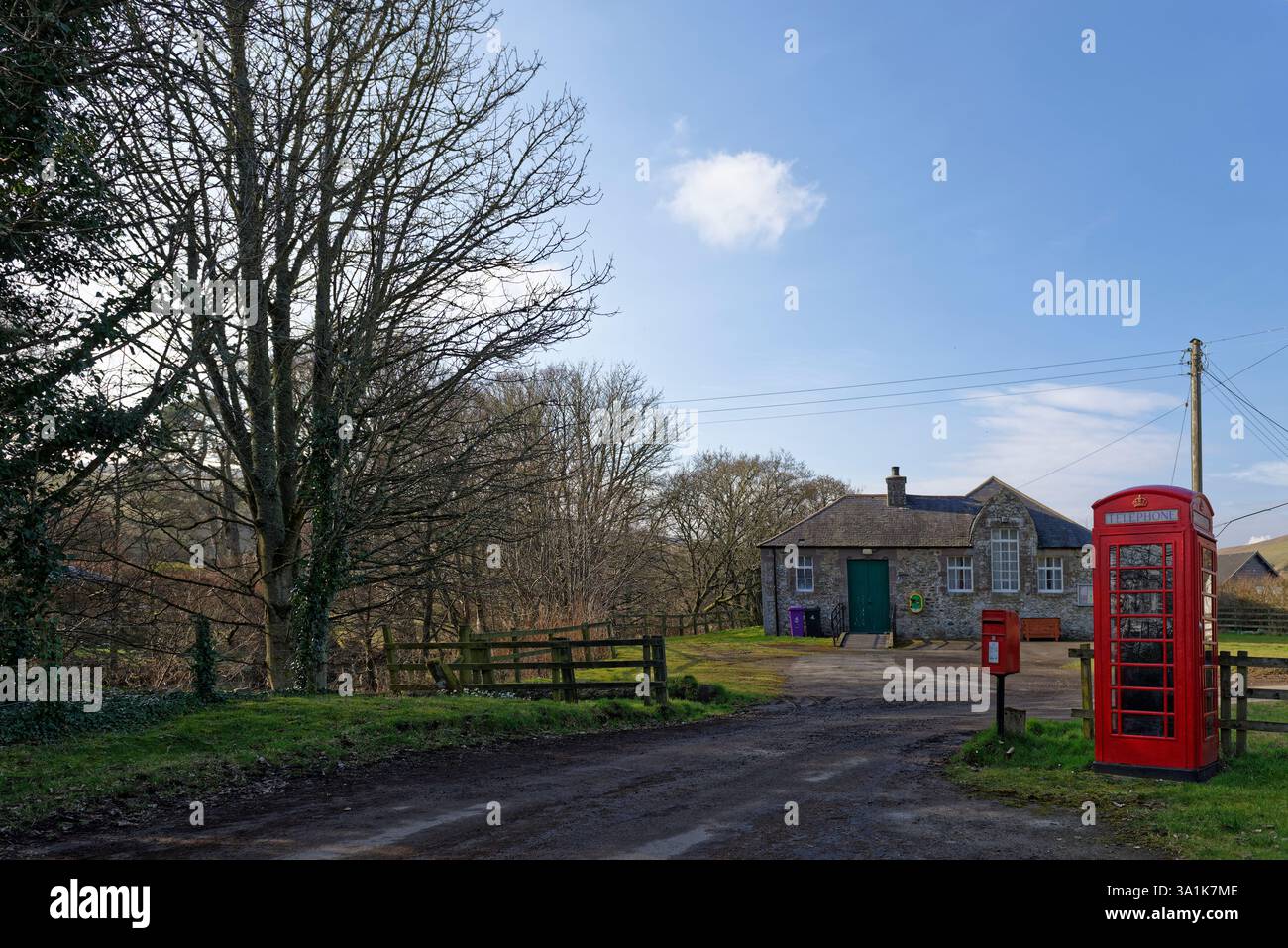 A traditional Red Telephone Box and Royal Mail Post box near to the ...