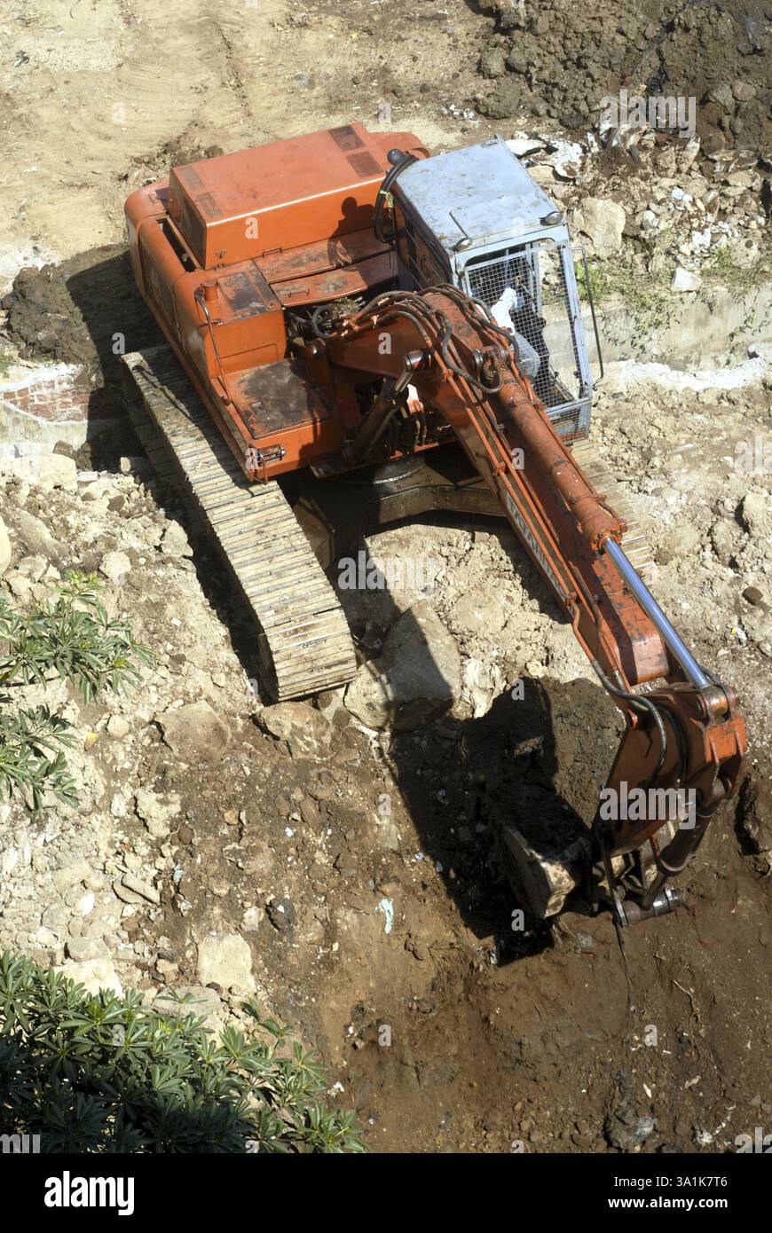 Aerial top down view excavator hi-res stock photography and images - Alamy