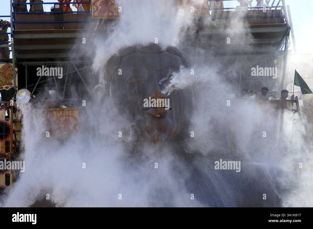 Mahamasthakabisheka celebration of 57 feet high statue of lord Bahubali ...