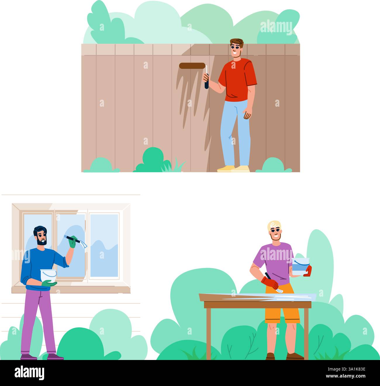 landscape outdoor painting vector Stock Vector Image & Art - Alamy