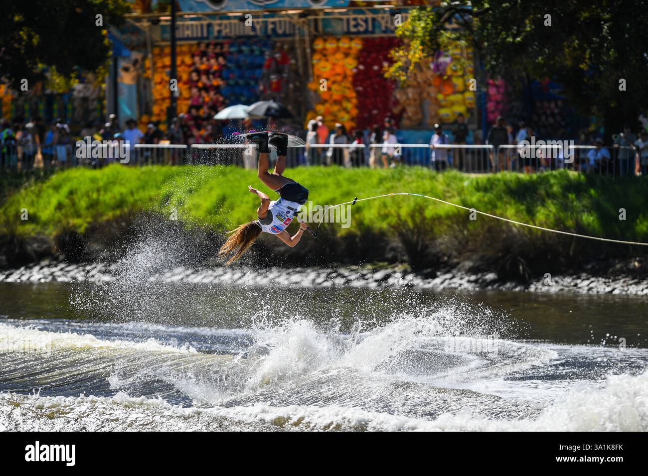 Nacha Holscher of Chile seen in action during Pro Women Wakeboard ...