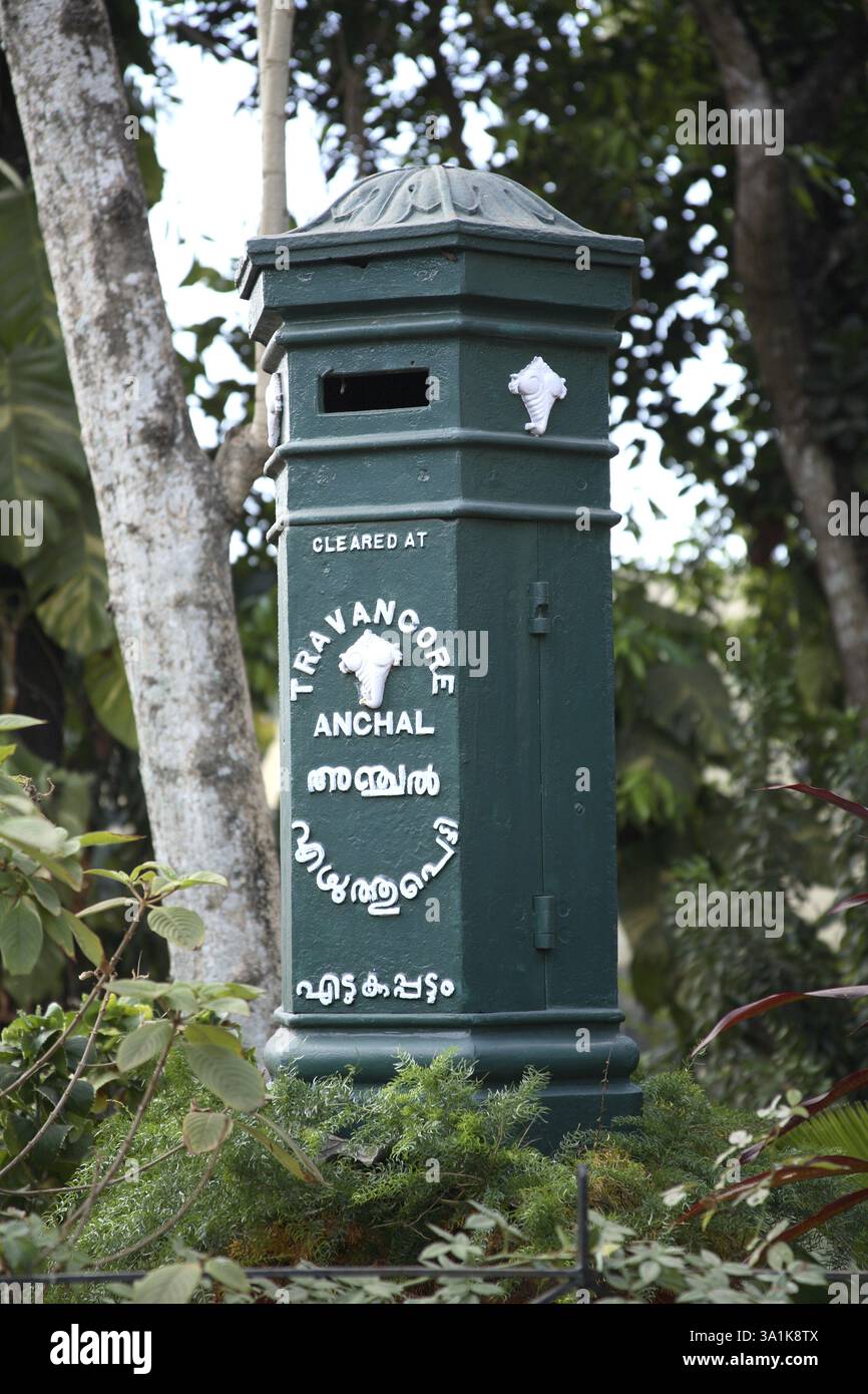 Old letter box mentioning Cleared at Travancore Anchal displayed at ...