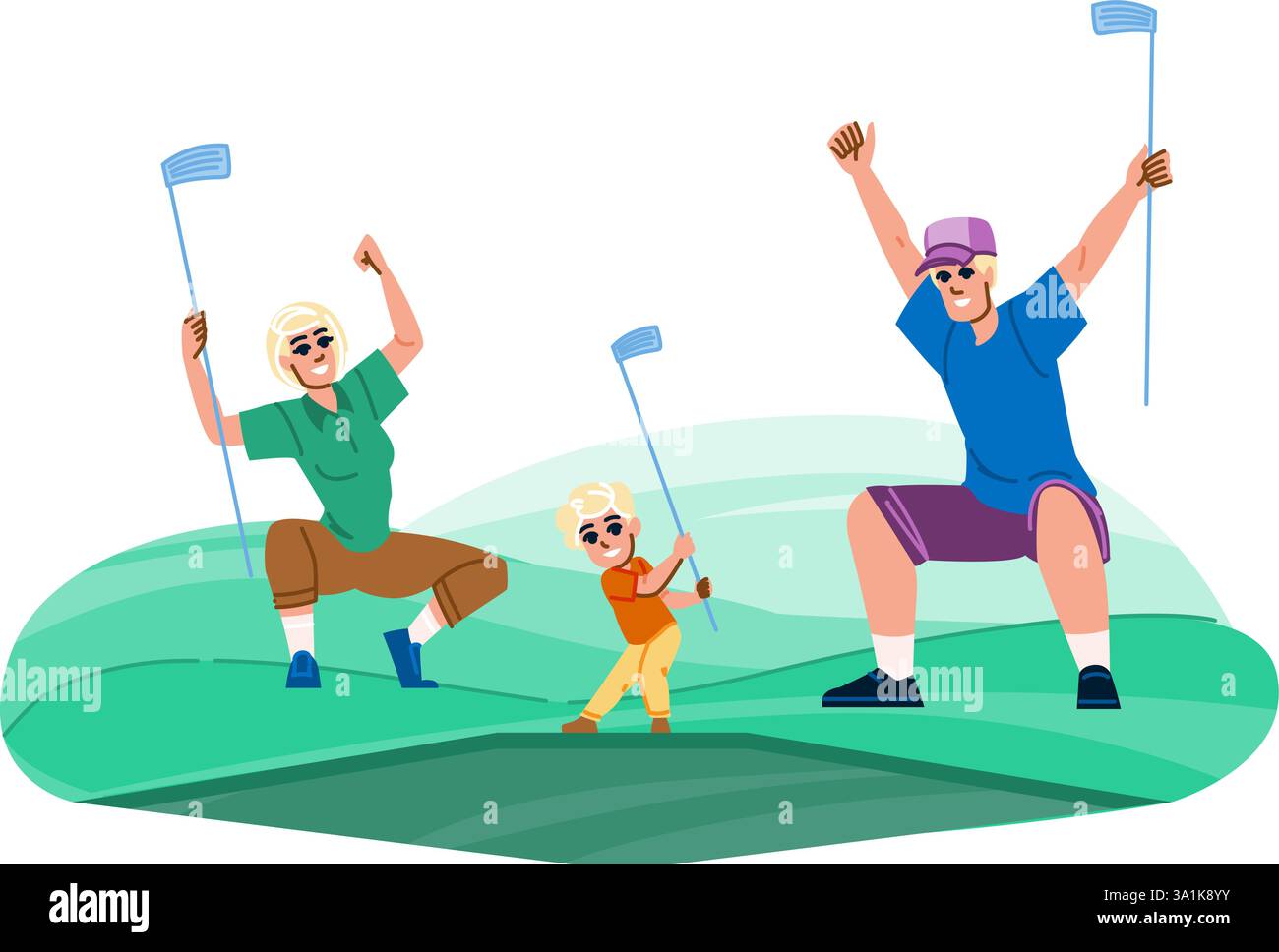 fun mini golf family vector Stock Vector Image & Art - Alamy