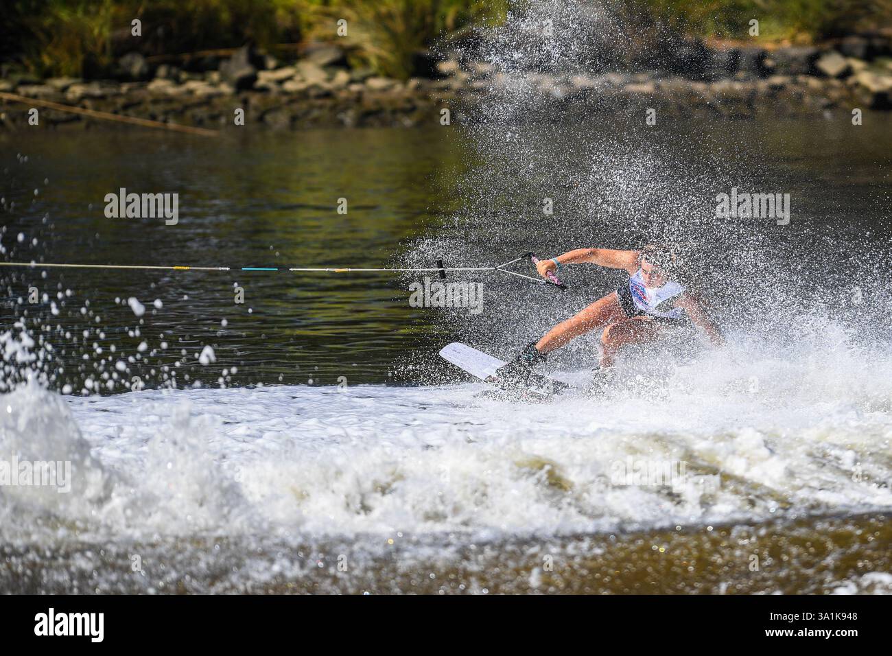 Nacha Holscher of Chile seen in action during Pro Women Wakeboard ...