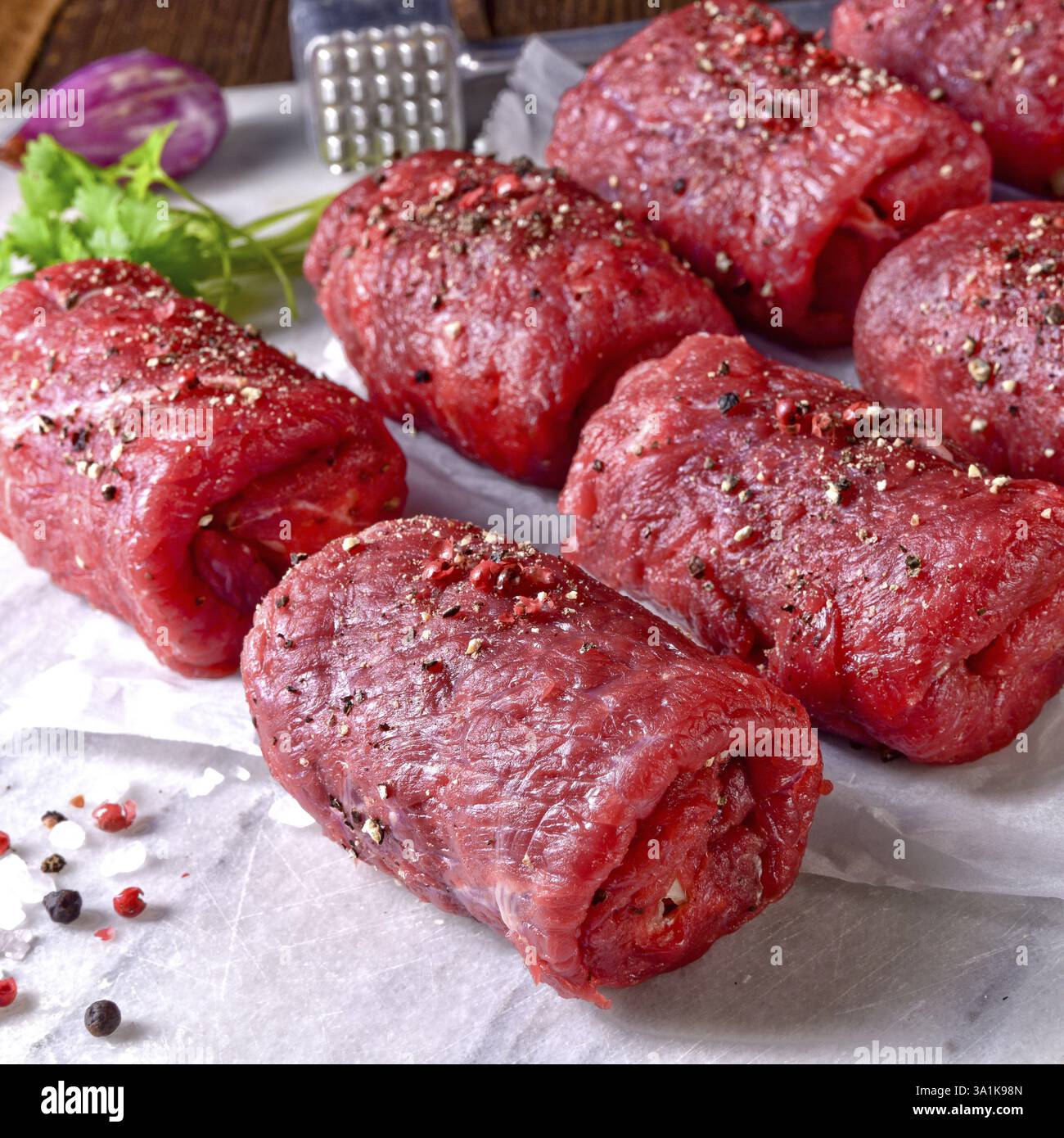 Fresh beef rolls hi-res stock photography and images - Alamy
