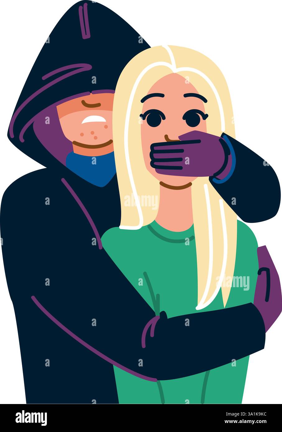 escape kidnapping woman vector Stock Vector Image & Art - Alamy