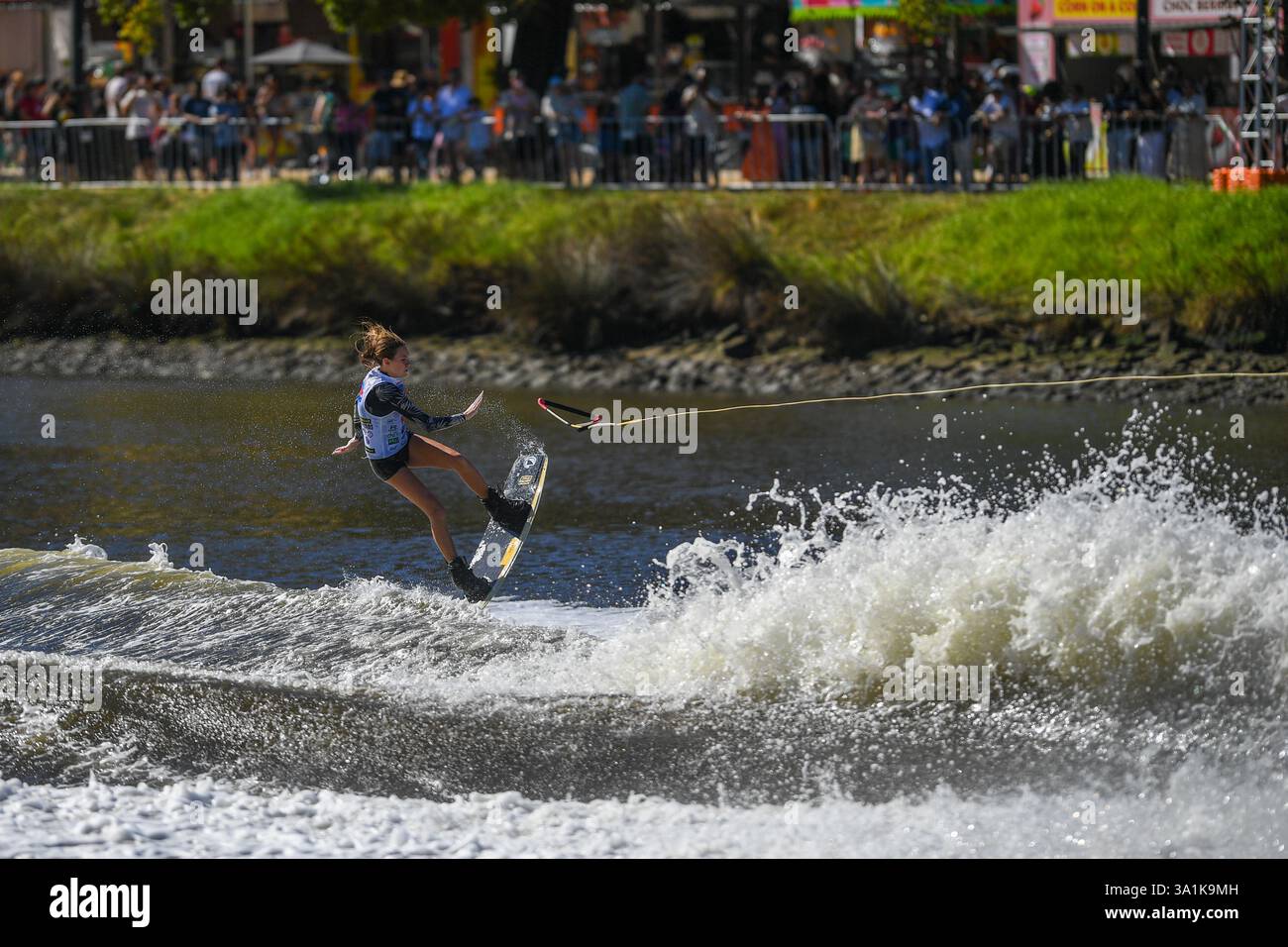 Kitt Smith of USA seen in action during Pro Women Wakeboard Semifinal ...