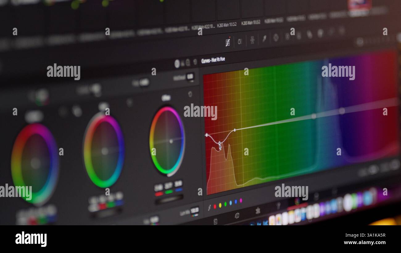 color grading video editing software palette saturation adjustment color wheel spectrum visual ...